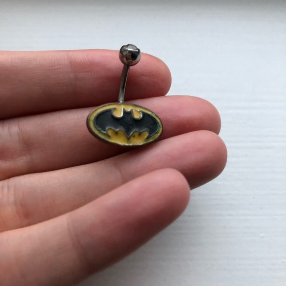 DC Comics | Jewelry | Silver Enamel Batman Bellybutton Ring | Poshmark